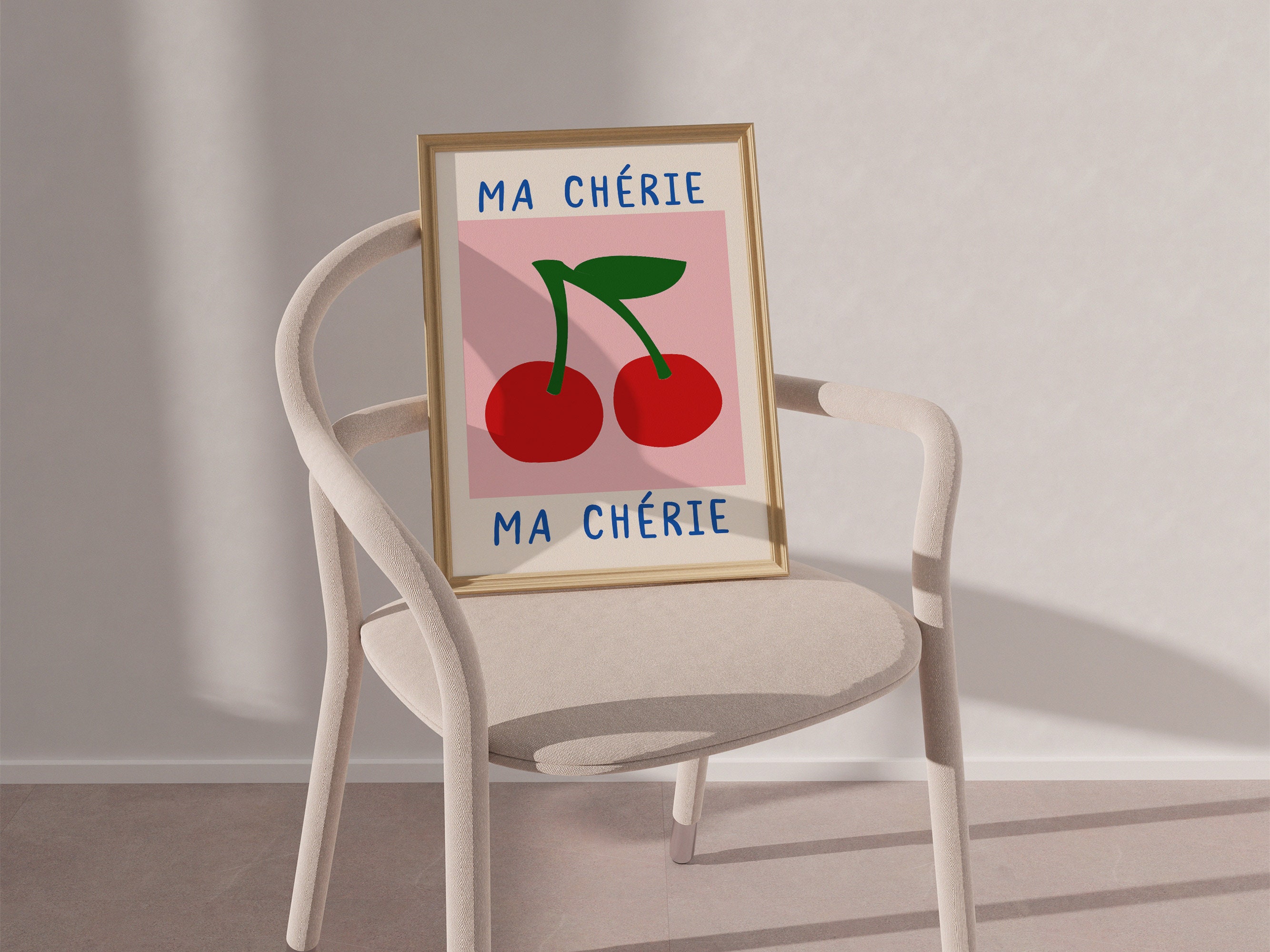 Retro Cherry 'ma Chérie' Poster: Trendy Kitchen Wall Art (digital Print ...