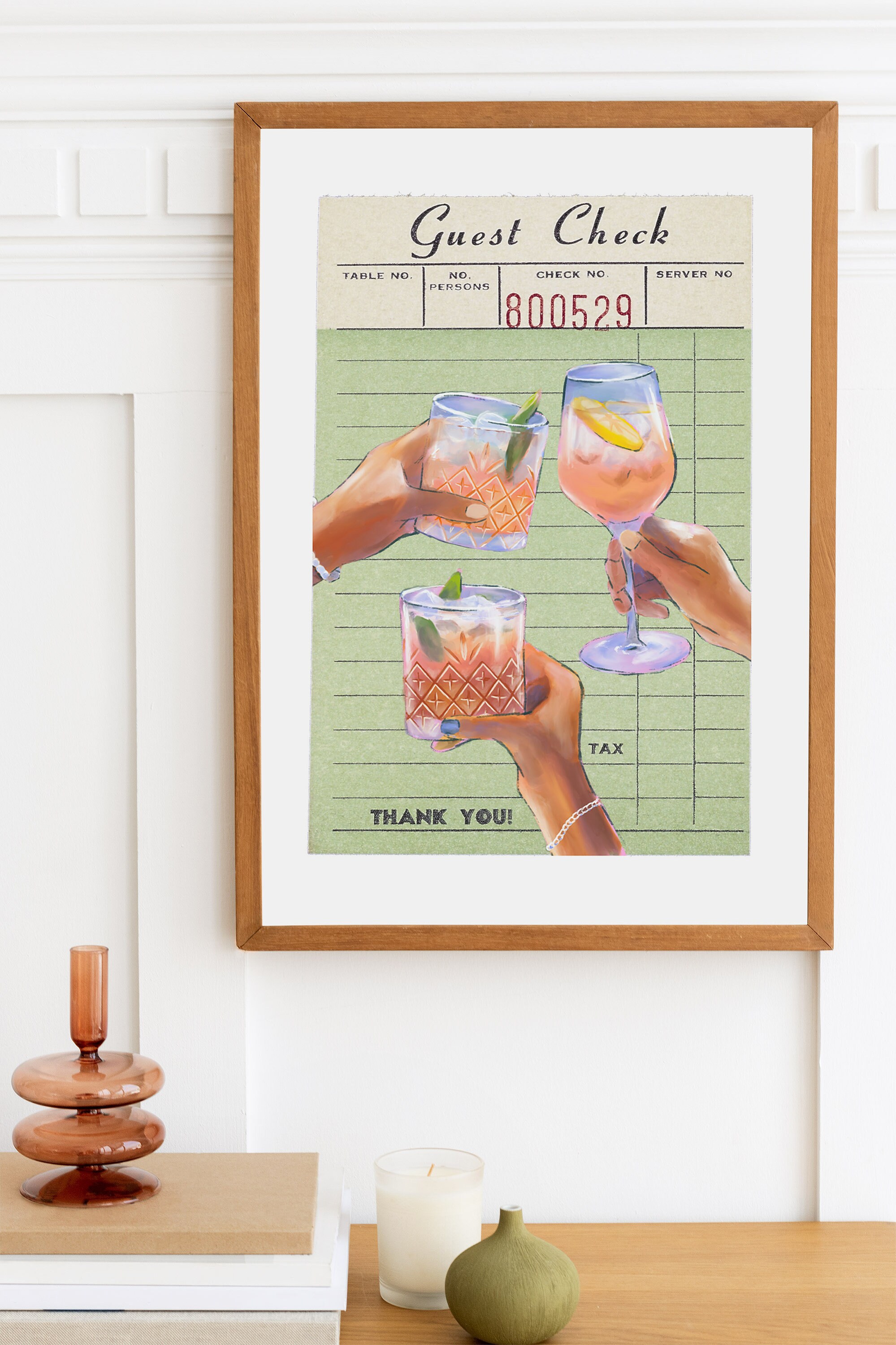 Bar Prints Guest Check Wall Art Trendy Cocktail Bar Prints Kitchen ...