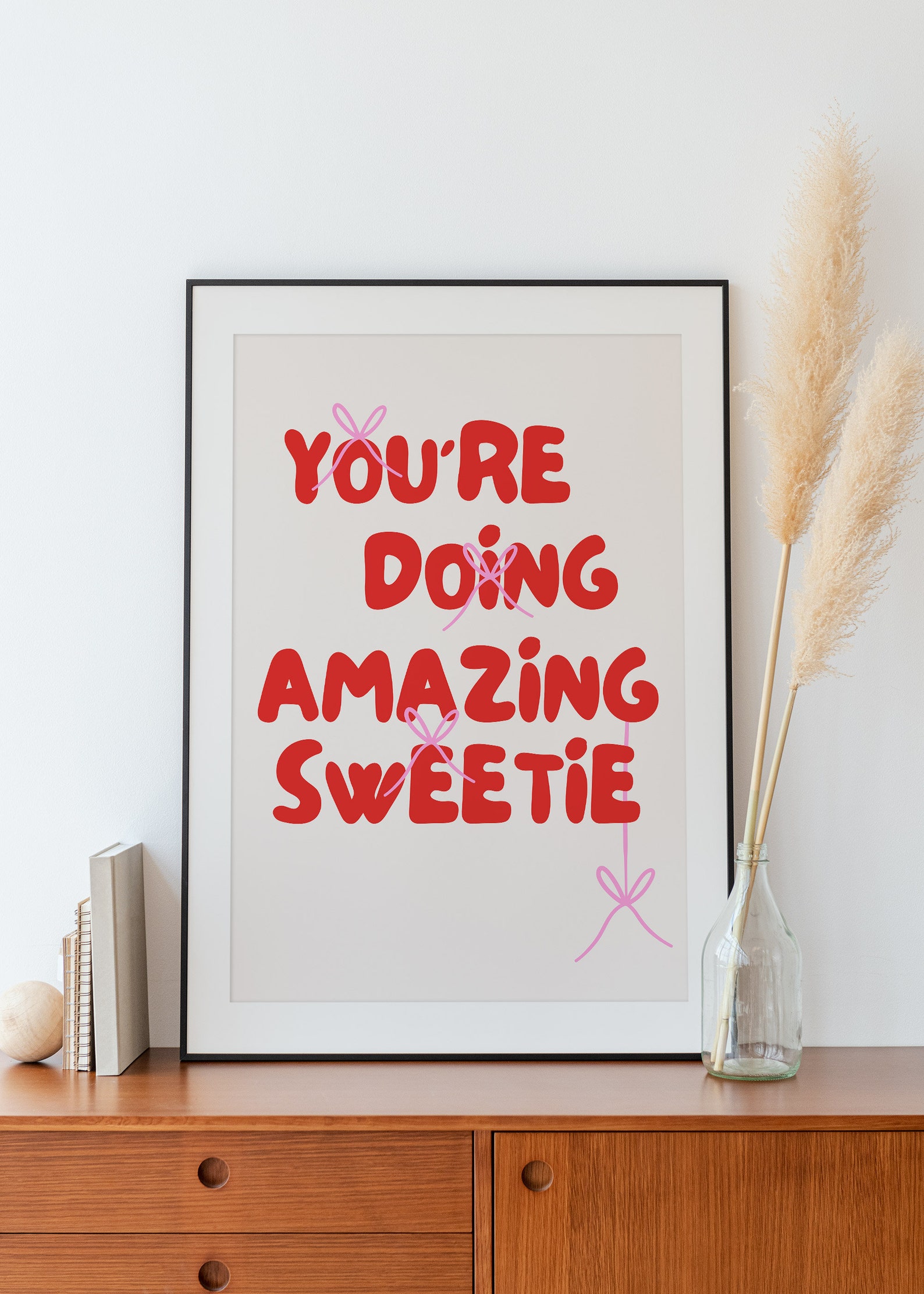 Coquette Bow Poster, Trendy Printable Typography Print, Digital Art ...