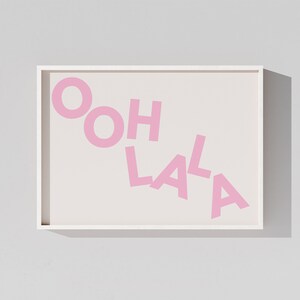 Ooh La La Pink Wall Art Print Horizontal Art - Trendy Bedroom Art ...