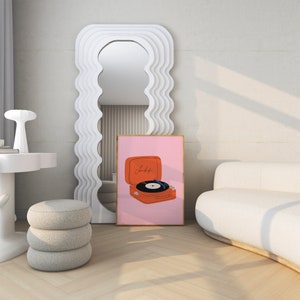 Retro Record Player Digital Prints Pink and Red Prints Preppy Wall Art ...