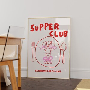 Supper Club Lobster Art Print: Girly Preppy Room Decor (digital ...