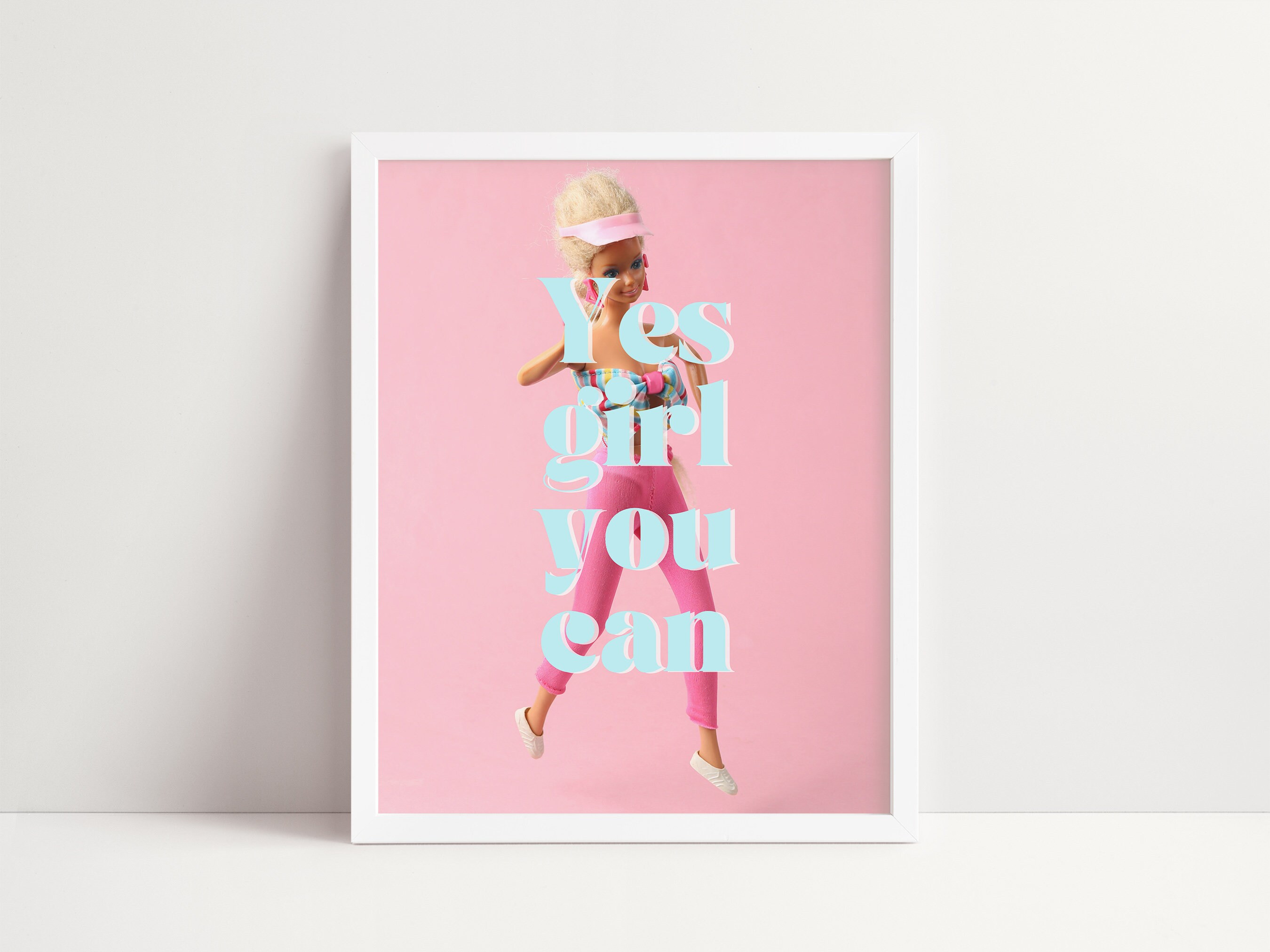 Barbie Art Print Yes Girl You Can Motivational Poster Retro Doll ...