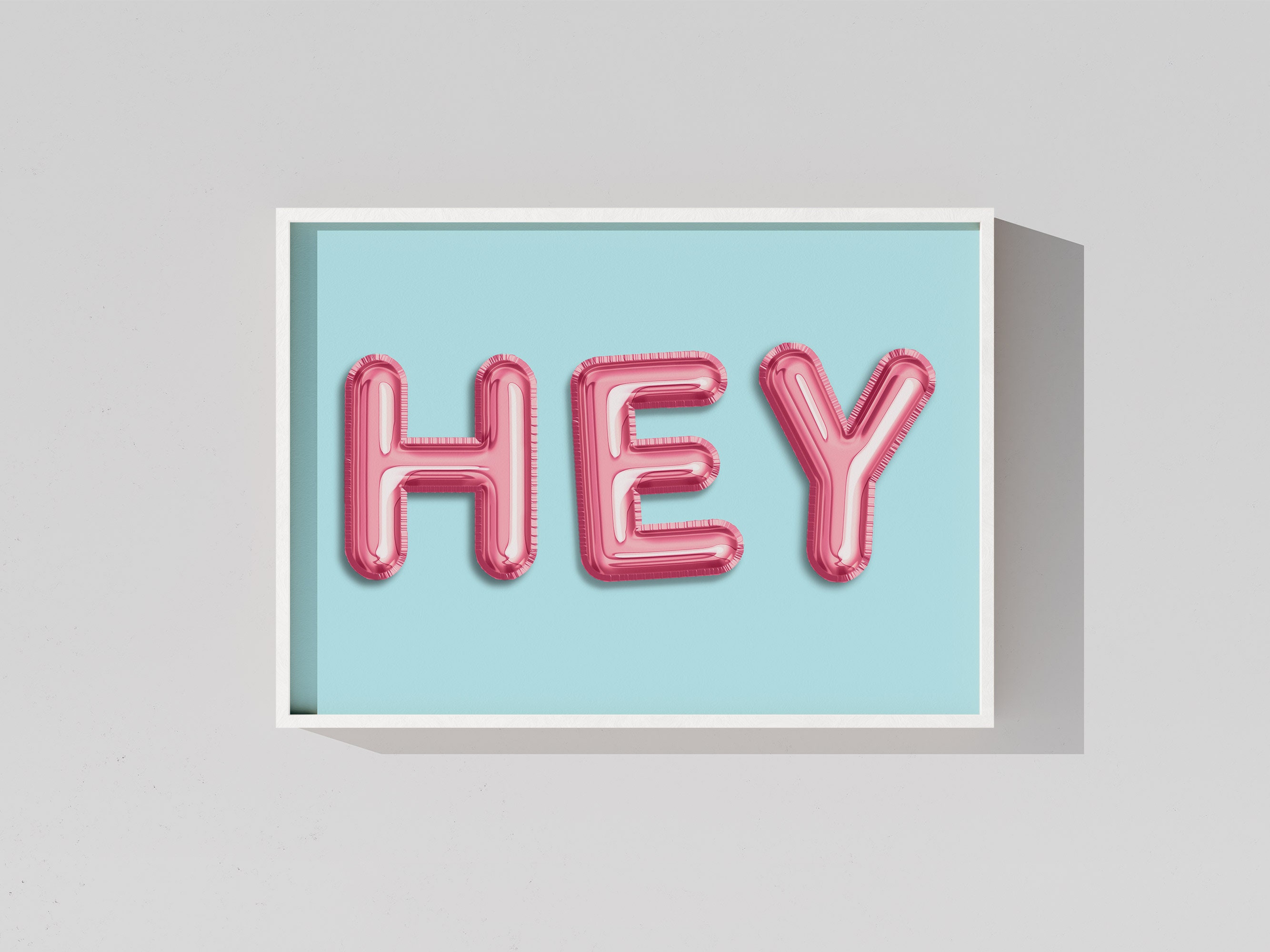 Hey Art Print Hello Sign-large Wall Art Horizontal-preppy Aesthetic ...