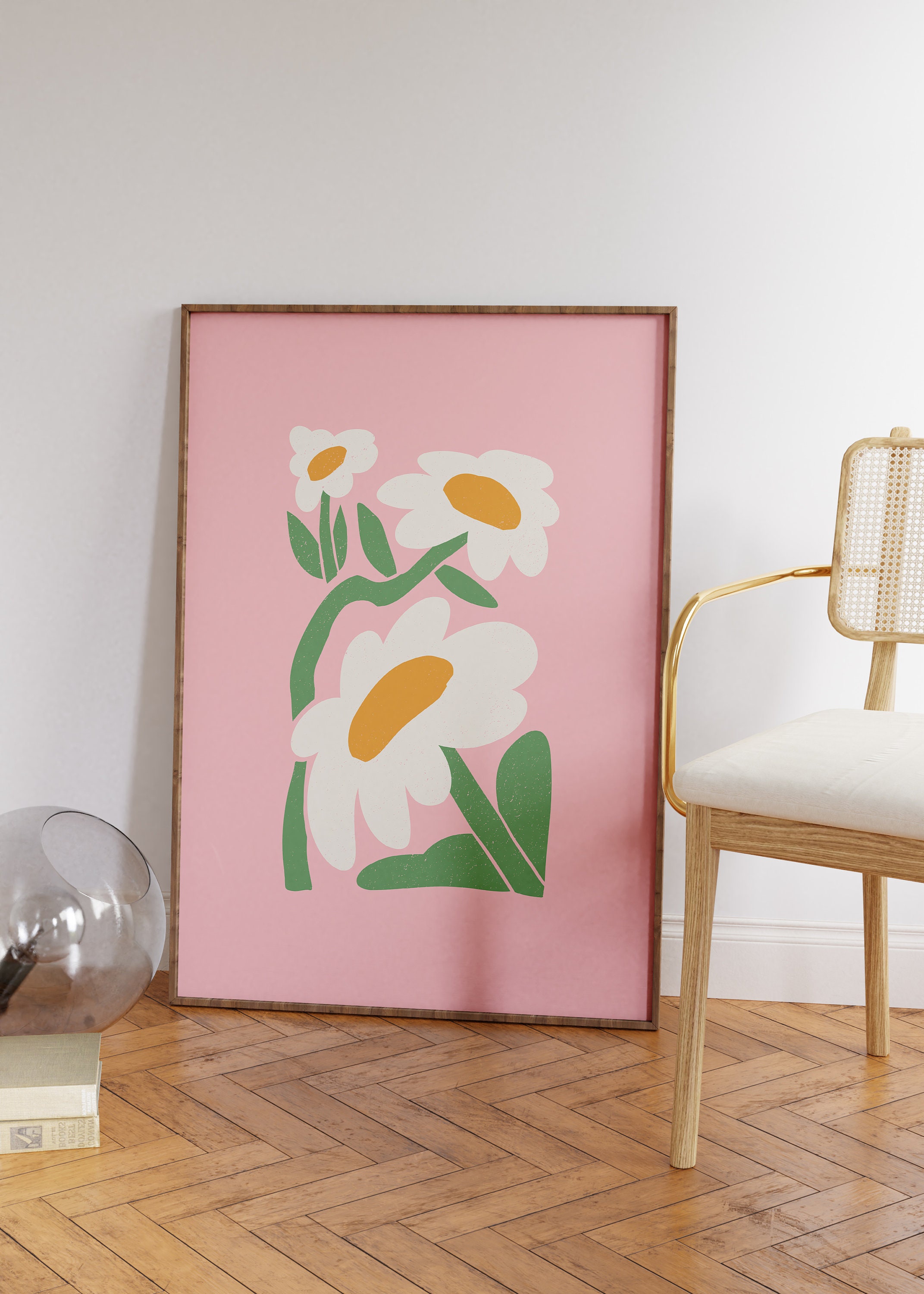 Boho Flower Wall Art, Housewarming Gifts Kitchen Wall Art Large Wall ...