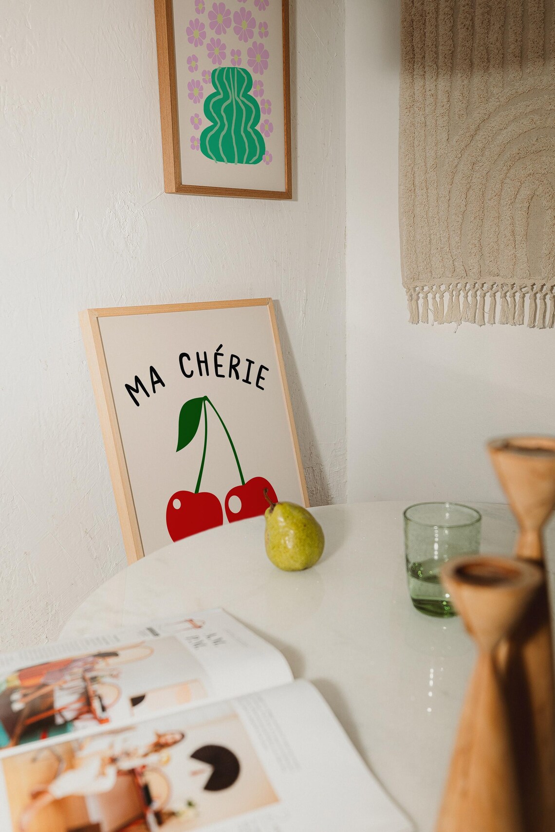Cherry 'ma Cherie' Art Print: Retro Kitchen Poster (digital Download ...
