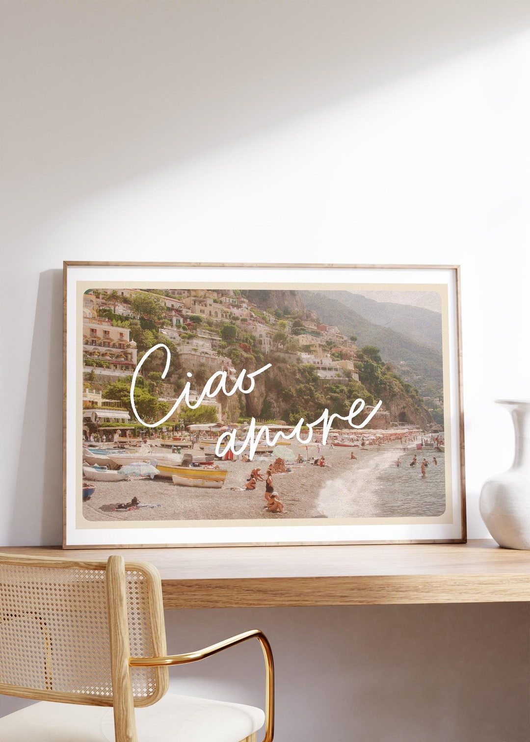 Vintage Italy Coastal Print: Beachy 'ciao Amore' Wall Art (digital ...