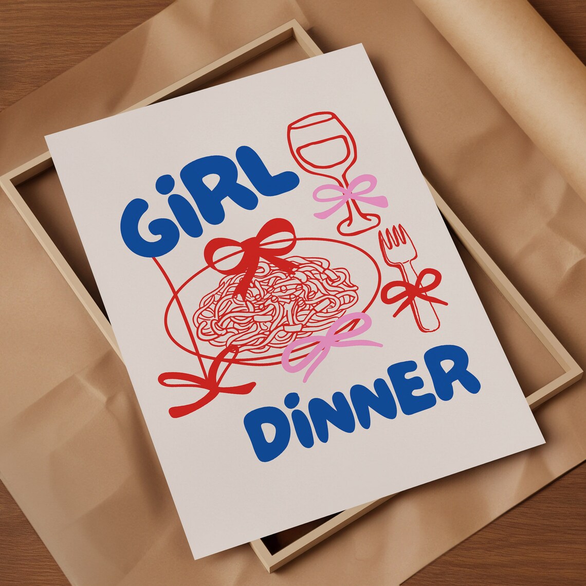 Girl Dinner Wall Art, Vintage Coquette Aesthetic Poster - Instant ...