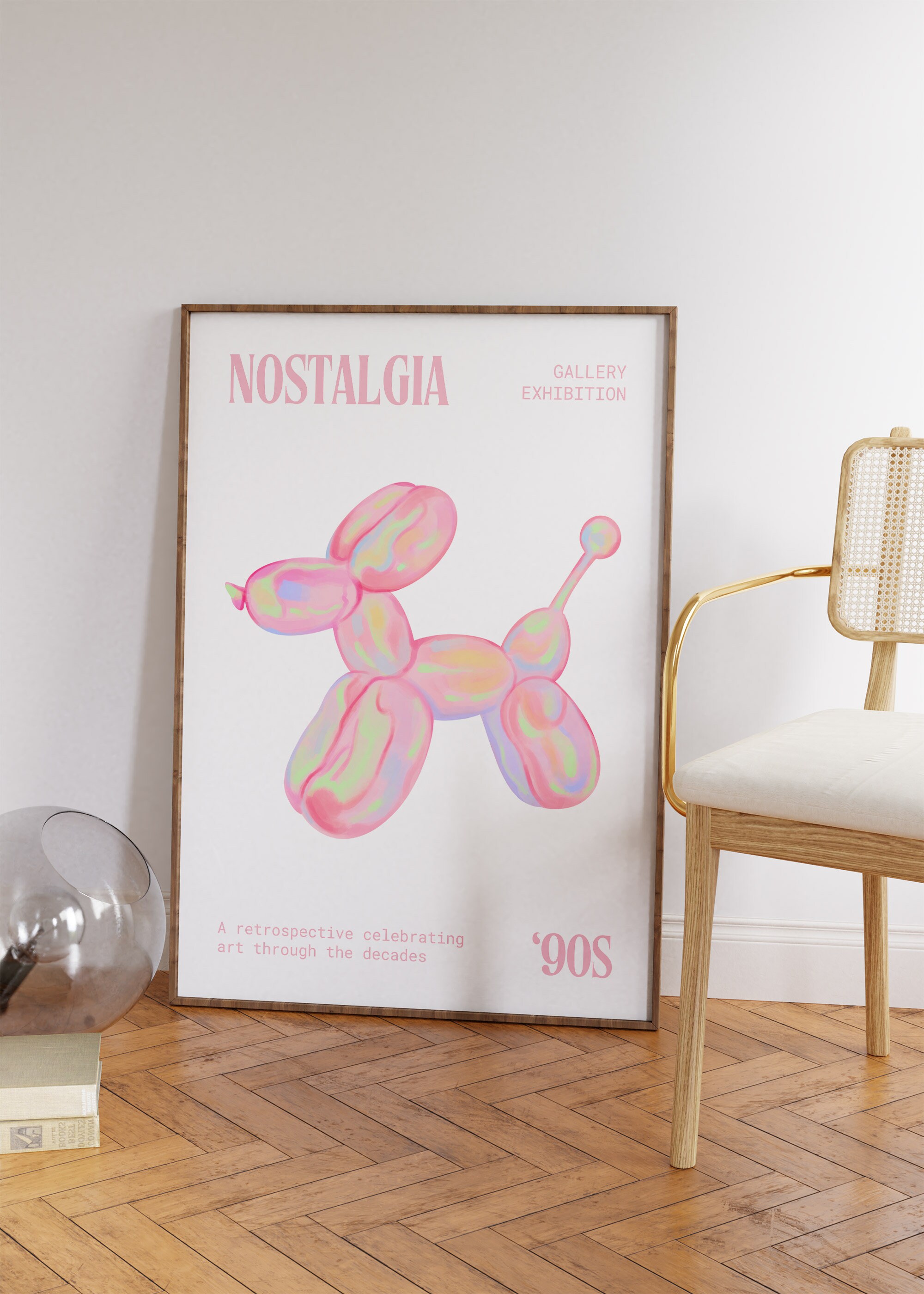 Retro Nostalgia Print Preppy Aesthetic Art Pink Prints - Etsy