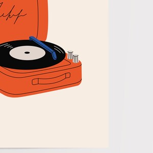 Record Player Illustration Art Print-digital Download-living Room Art ...