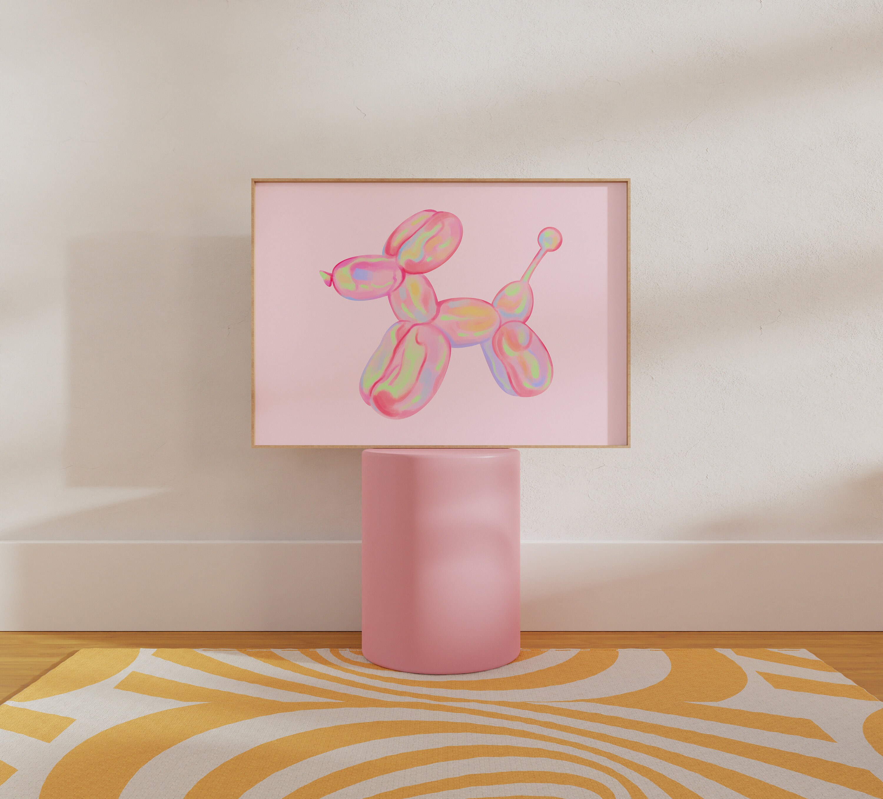 Balloon Dog Art Print Watercolor Wall Art Apartment Wall - Etsy