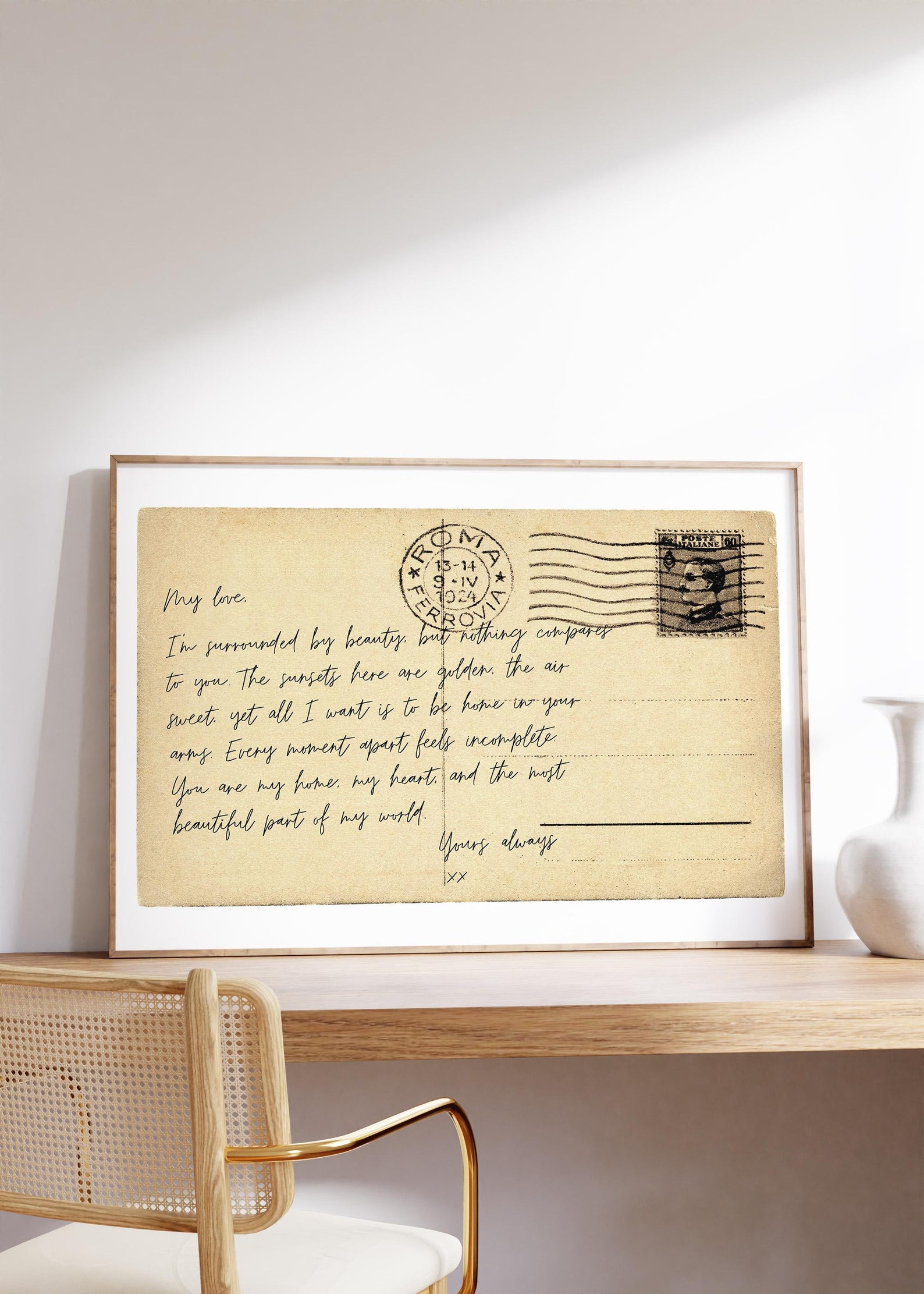 Vintage Postcard Love Letter | Digital Art Prints | Coastal Aesthetic ...