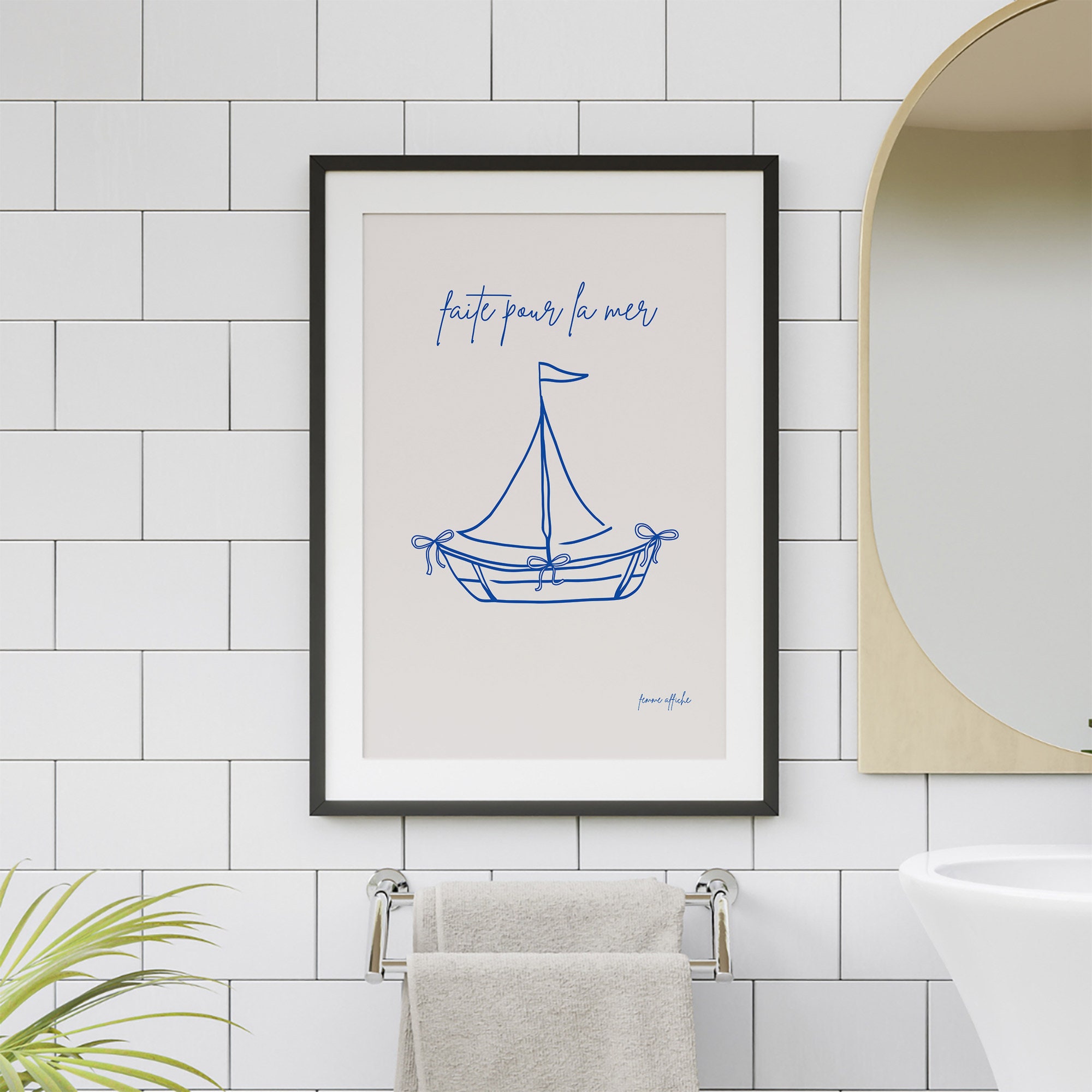 Vintage Boat Line Art Print: Coastal Cottagecore (digital Download) - Etsy