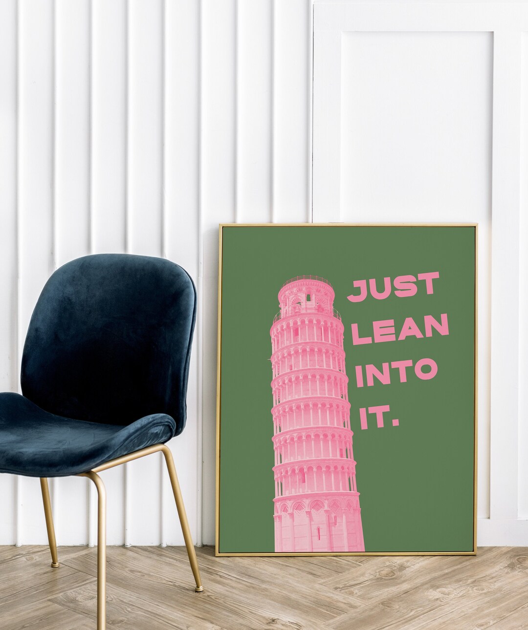 Just Lean Into It Printable Wall Art Fun Wall Art Motivational Poster ...