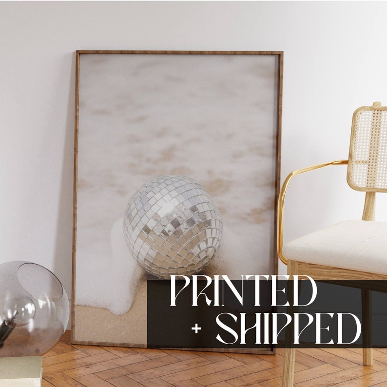 Disco Beach Retro Poster Trendy Coastal Wall Print PRINTED Photography ...