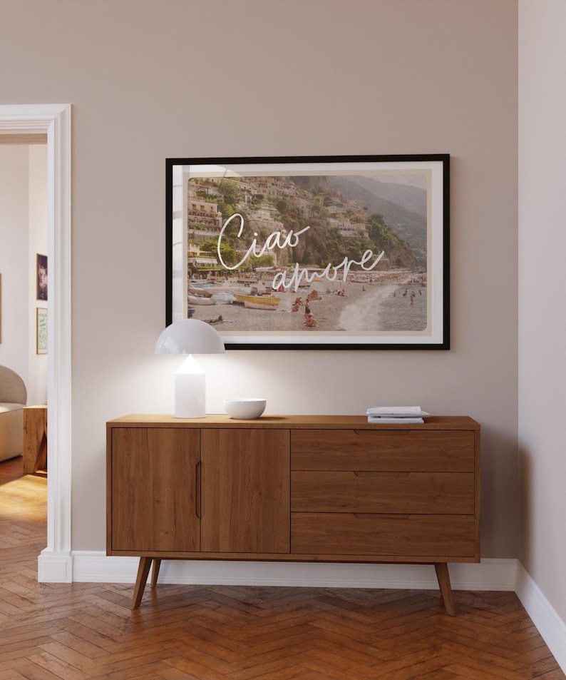 Vintage Italy Coastal Print: Beachy 'ciao Amore' Wall Art (digital ...