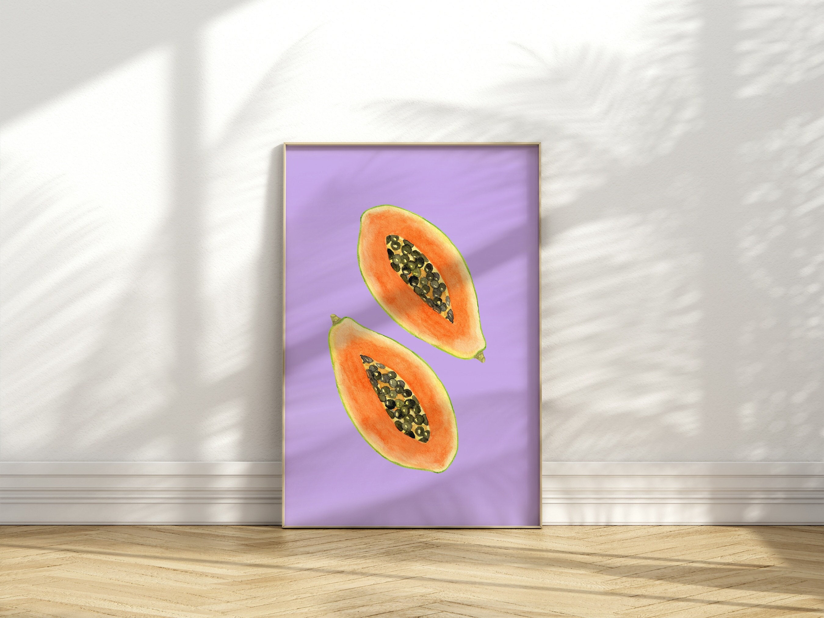 Papaya Digital Prints Printable Wall Art Tropical Wall Art Fruit Art ...