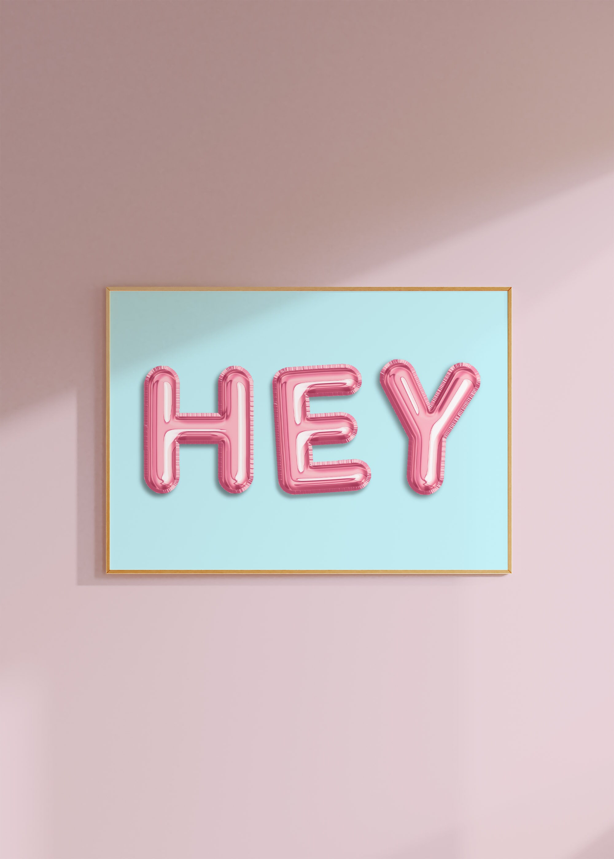 Hey Art Print Hello Sign-large Wall Art Horizontal-preppy Aesthetic ...