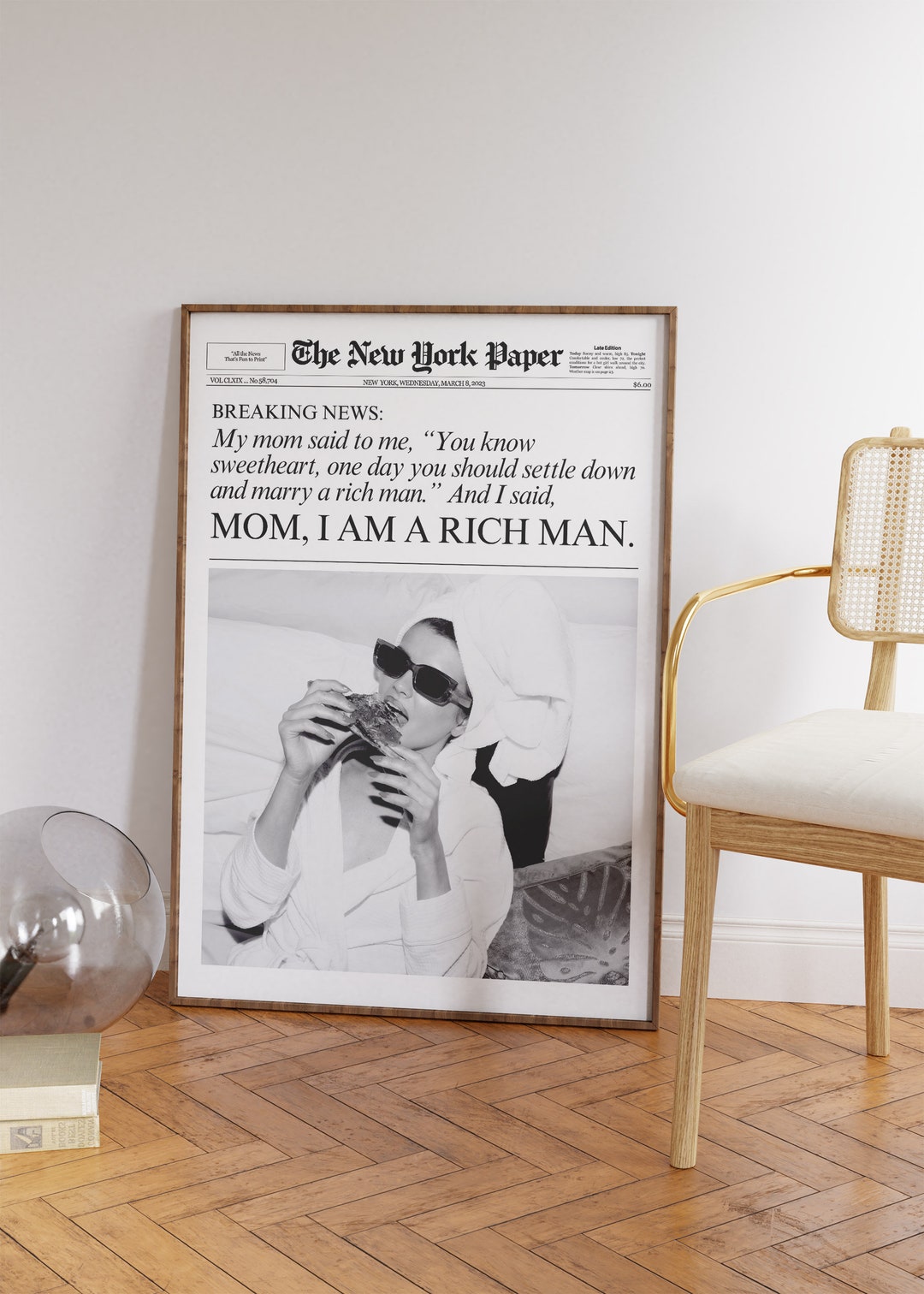Trendy Newspaper Wall Art Printed Poster Feminist Print Retro Wall Art ... Trendy Newspaper Wall Art Printed Poster Feminist Print Retro Wall Art ...