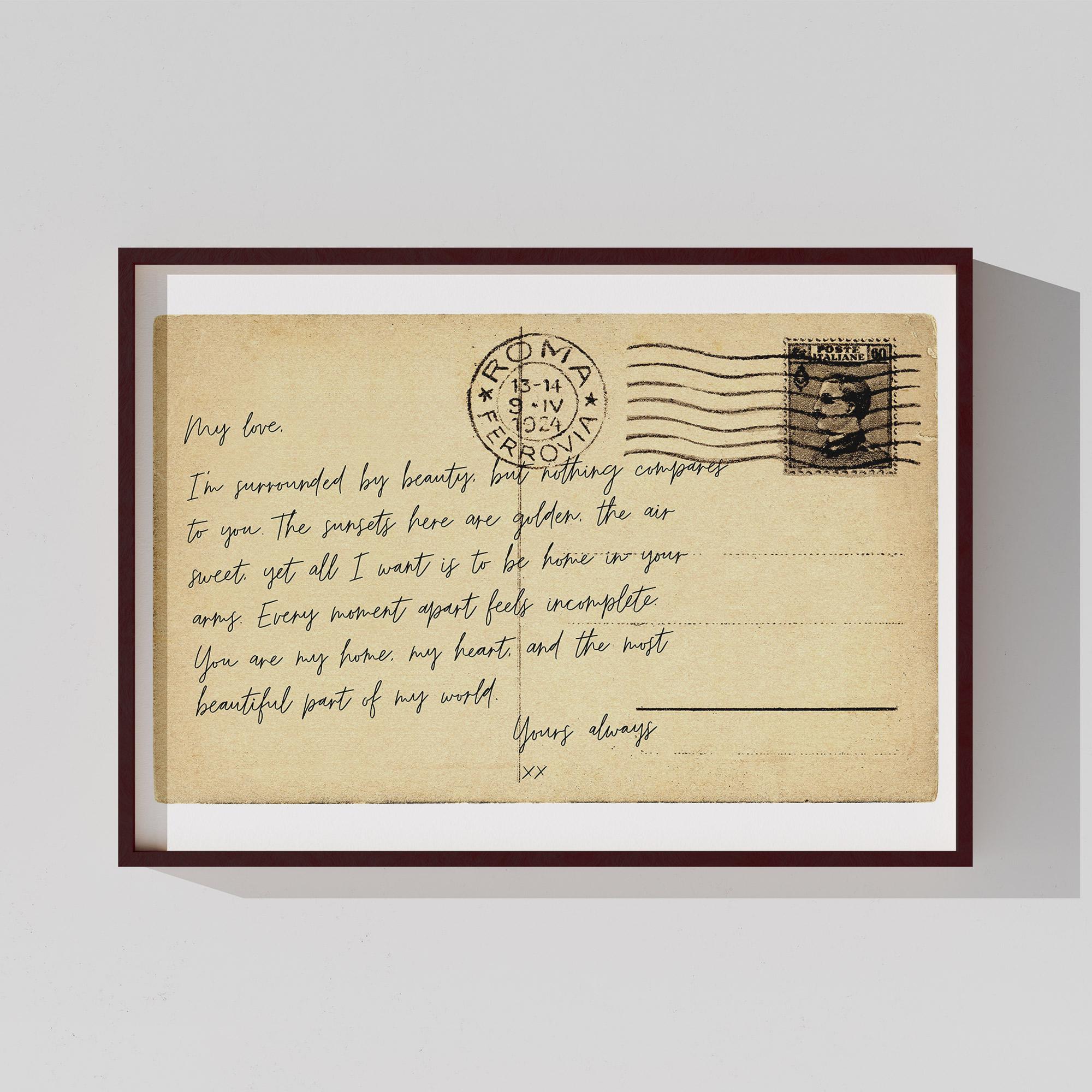 Vintage Postcard Love Letter Print: Italy Coastal Art (digital Download ...