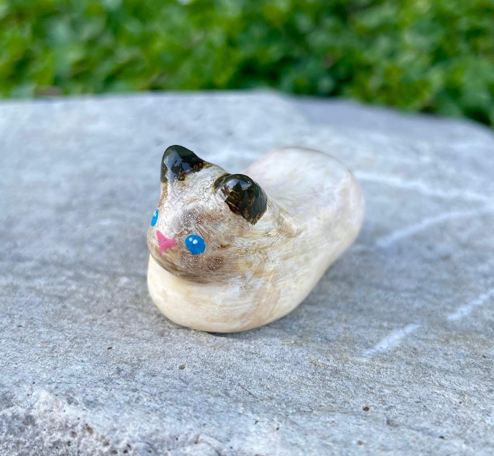 Miniature Polymer Clay Siamese Loafing Cat Figurine, Cat Loaf, Mini Cat ...