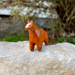 Miniature Polymer Clay Chestnut Horse Figurine, Cute Mini Horse ...
