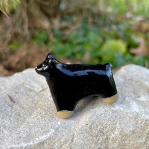 Miniature Polymer Clay Standing Black Bear Figurine, Mini Bear ...