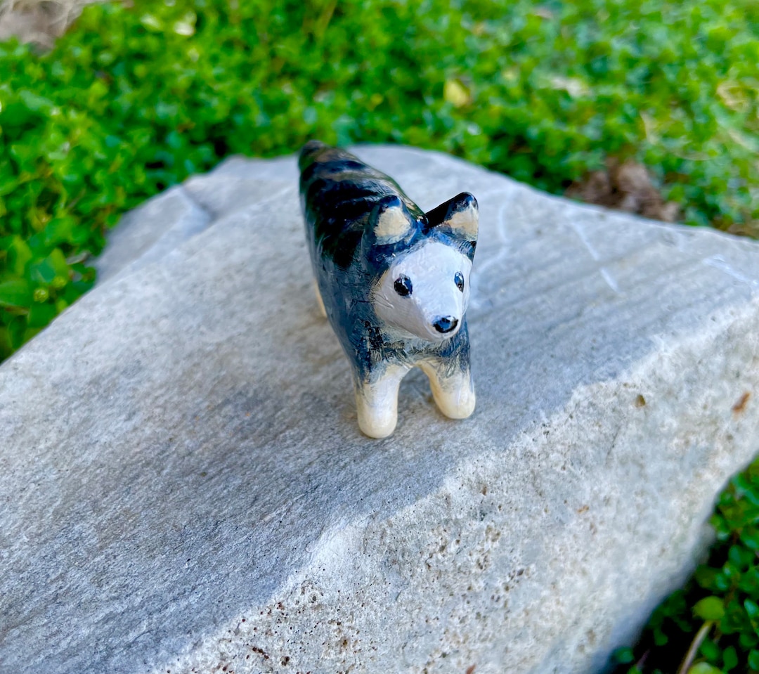 Miniature Polymer Clay Standing Husky Figurine Sculpture - Etsy