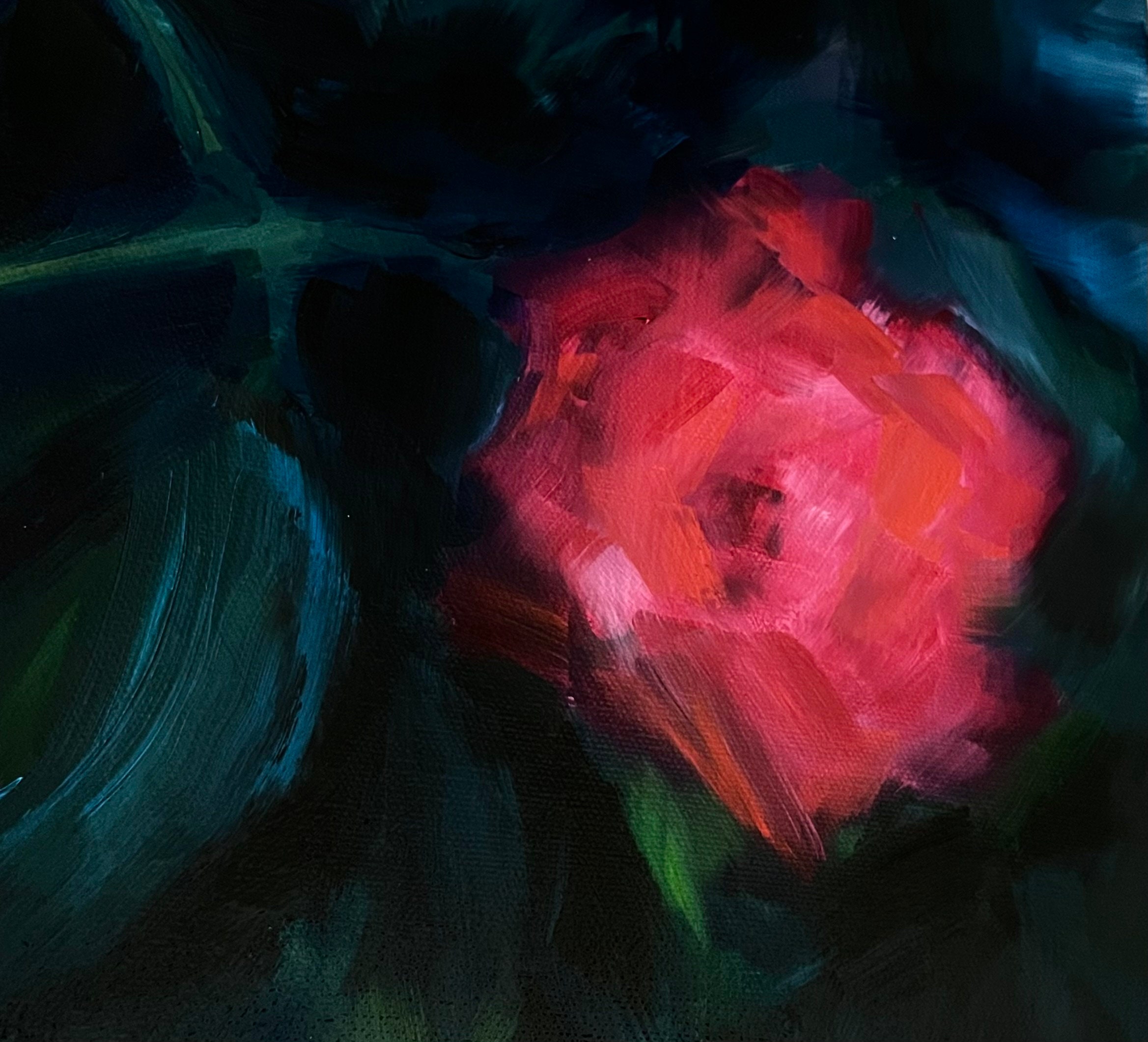 Three Red Roses - Original 18x24” Oil Painting on Canvas, Red Rose ...