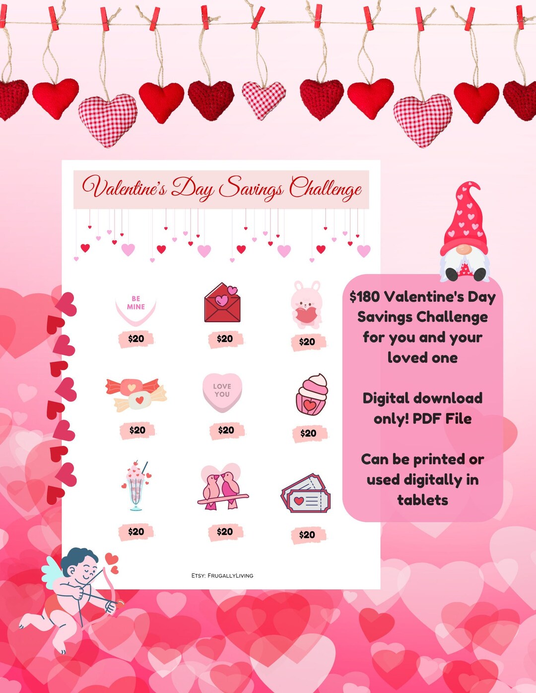 Printable Valentine's Day Savings Challenge | Holidays Savings ...