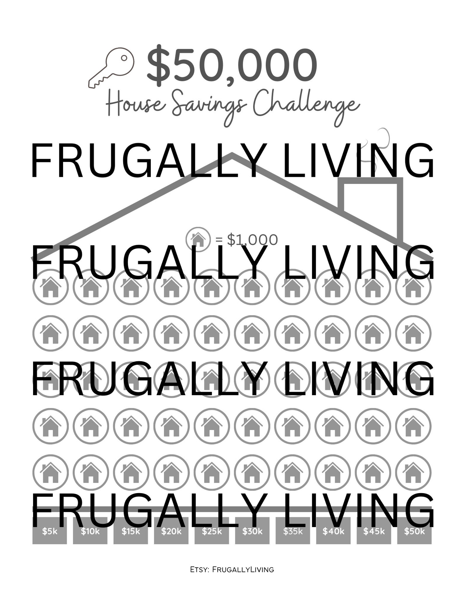 Printable House Savings Challenge | Savings Challenges | Budgeting ...