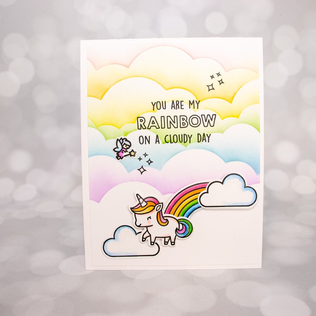 A2 Top Folding Rainbow Unicorn Handmade Card - Etsy