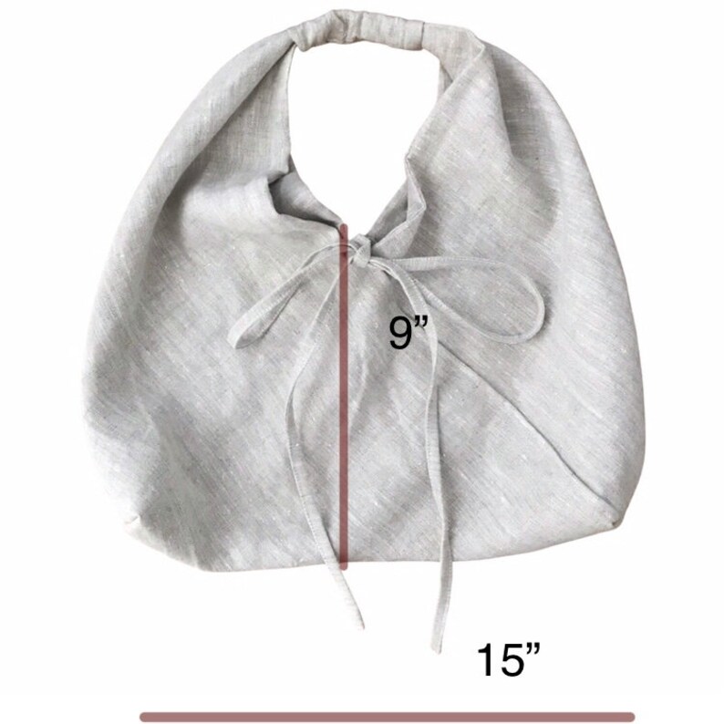 Linen Shoulder Bag, Origami String Ties in Oatmeal Natural Color or ...