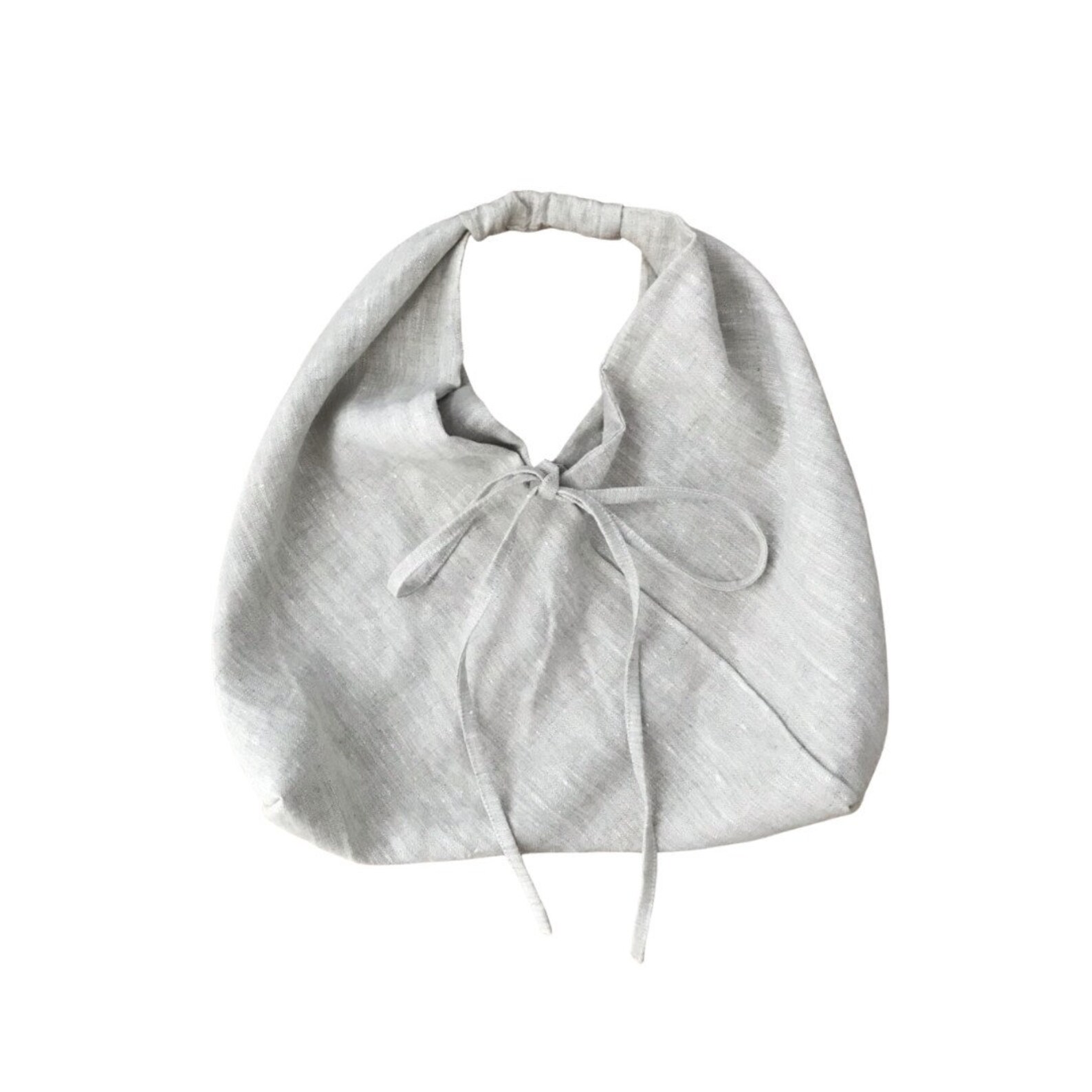 Linen Shoulder Bag, Origami String Ties in Oatmeal Natural Color or ...