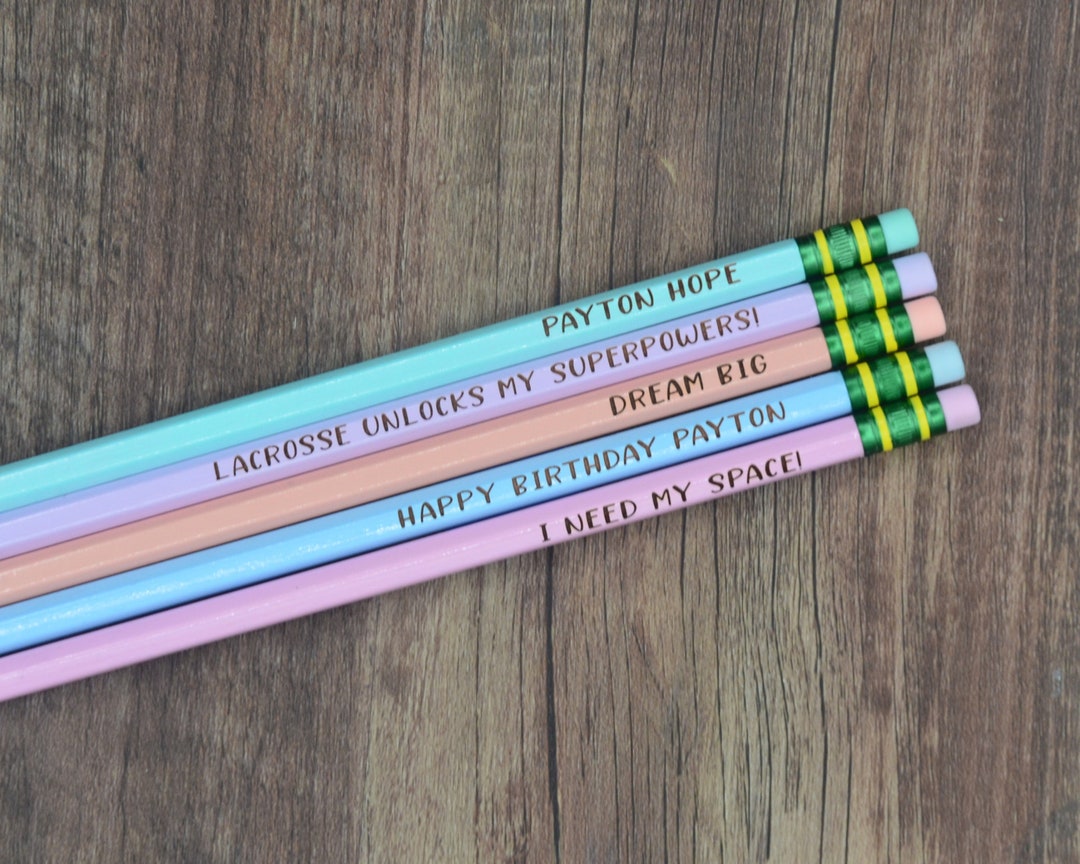 Custom Multi Phrase Pencil Set,laser Engraved Pencils,name Pencils ...