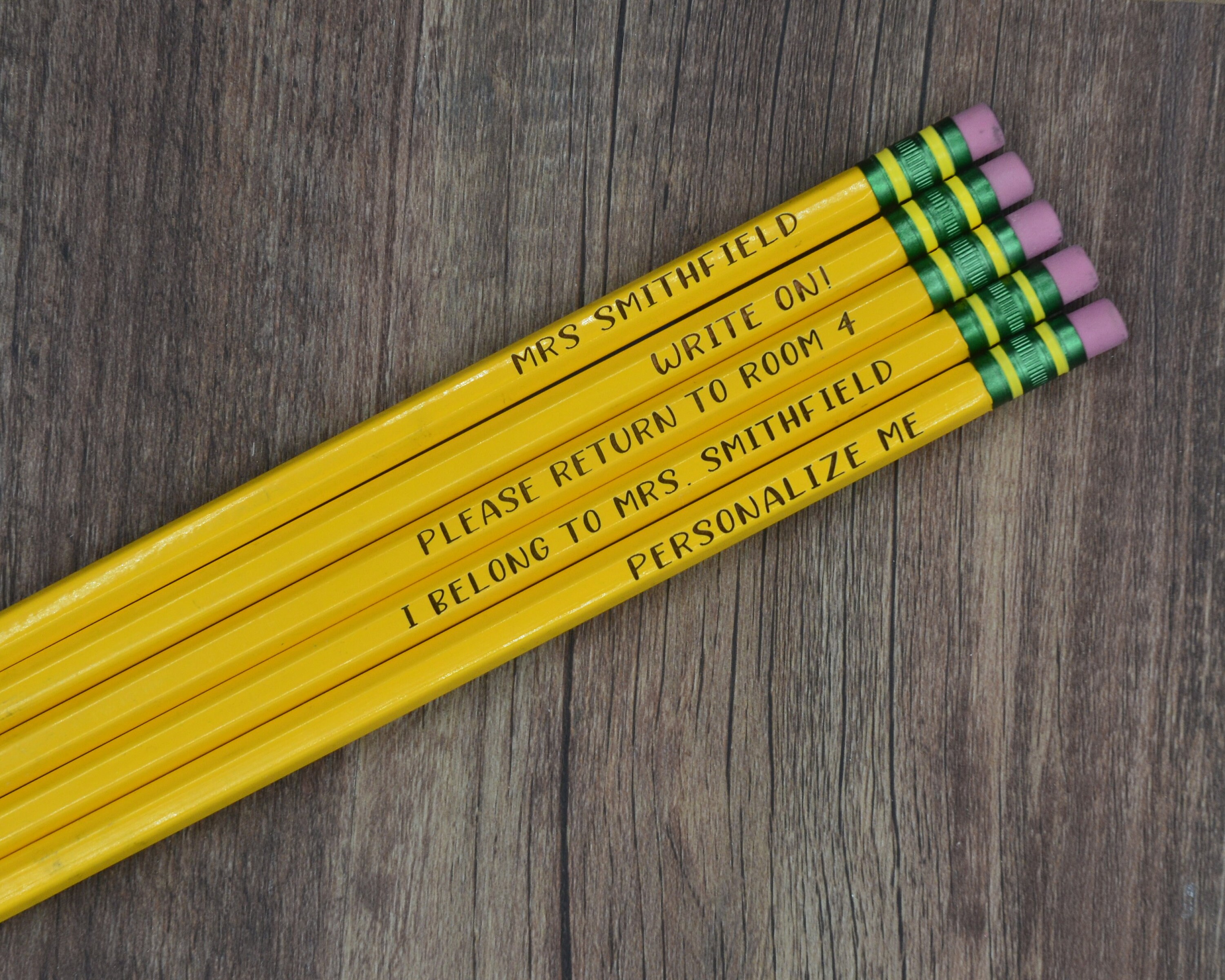 Custom Multi Phrase Teacher Pencils,laser Engraved Pencils,name Pencils ...