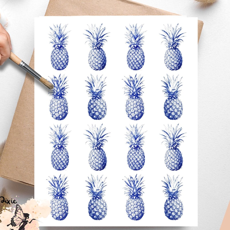 Blue Pineapple - Etsy