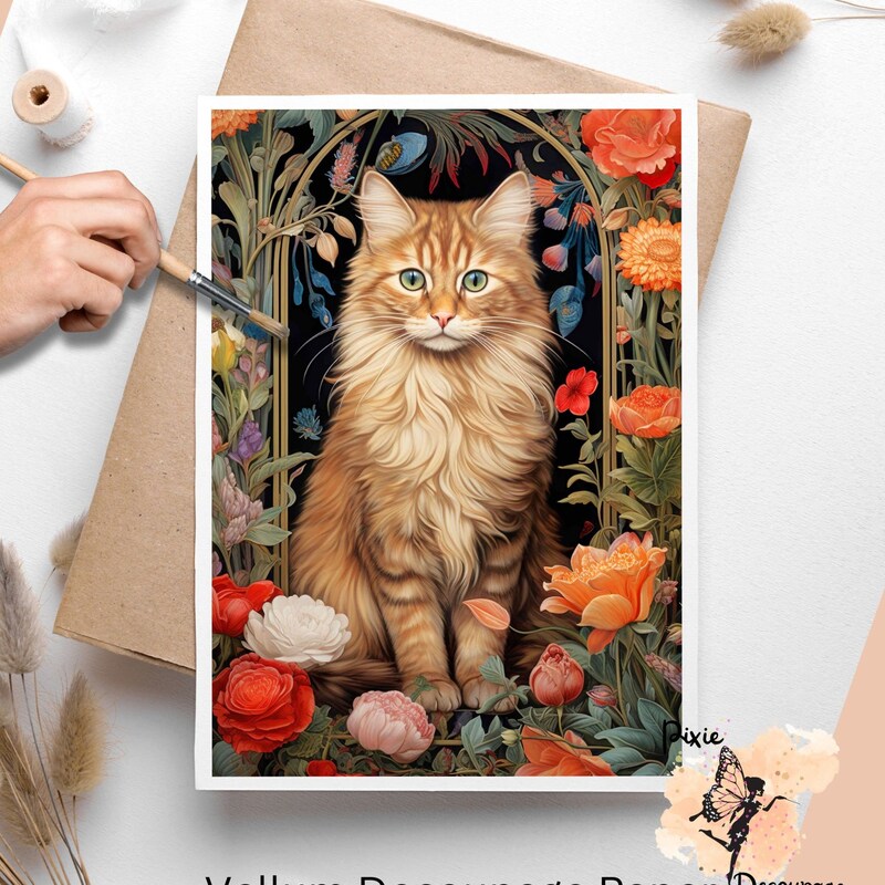 Decoupage Cat - Etsy