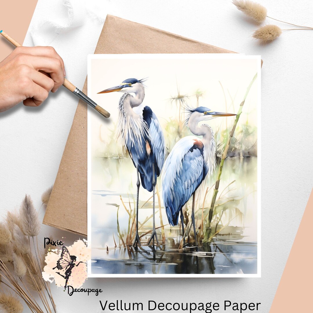 Blue Herons 1 , One Sheet Decoupage Paper US Letter Size - Etsy