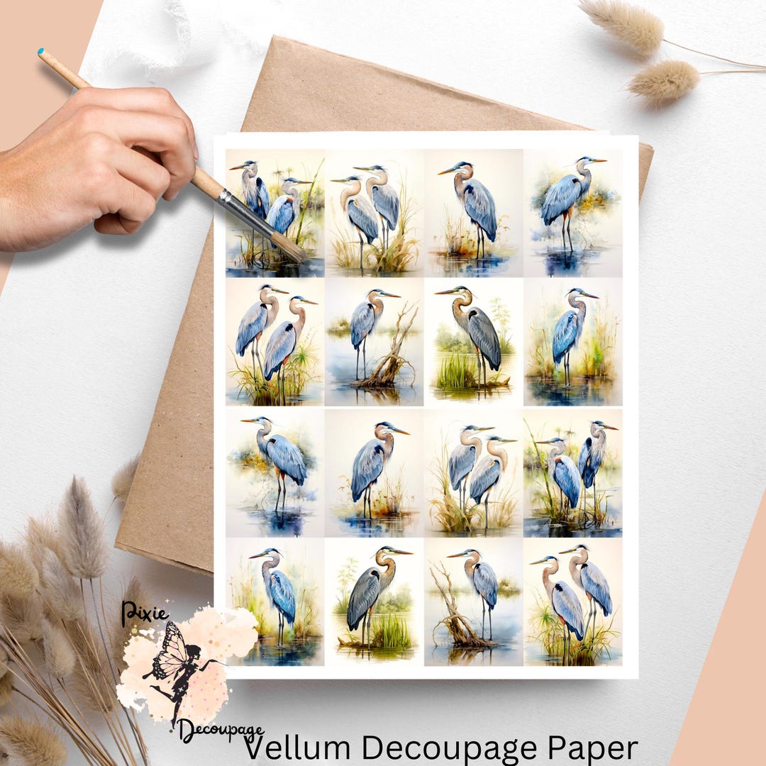 Blue Herons 3, One Sheet Decoupage Paper US Letter Size - Etsy