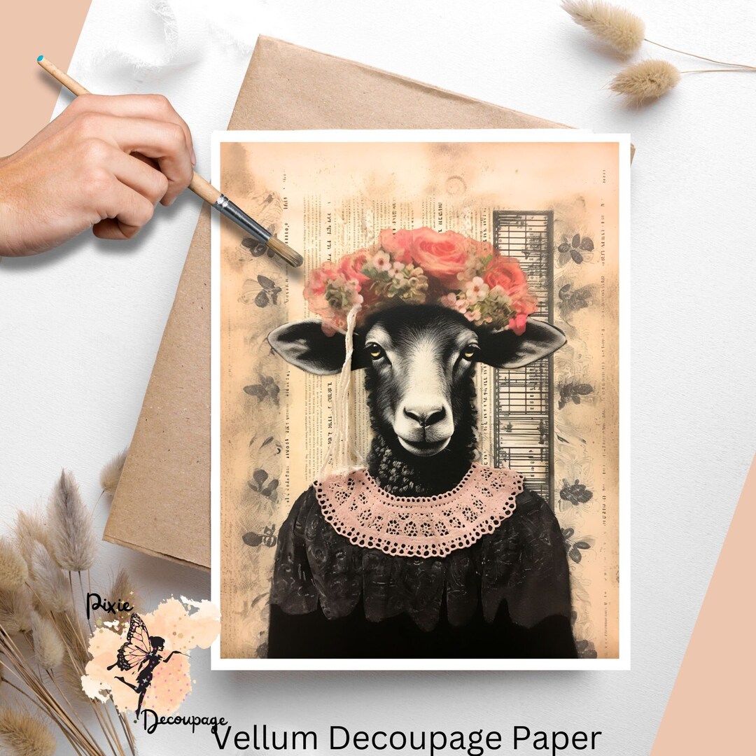 Vintage Black Sheep 2 Decoupage Paper US Letter Size, Shipped to You - Etsy