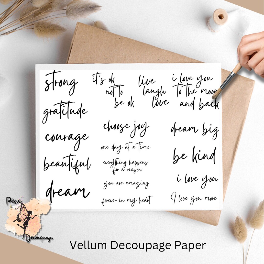 Inspirational Quotes 3, One Sheet Decoupage Paper US Letter Size - Etsy