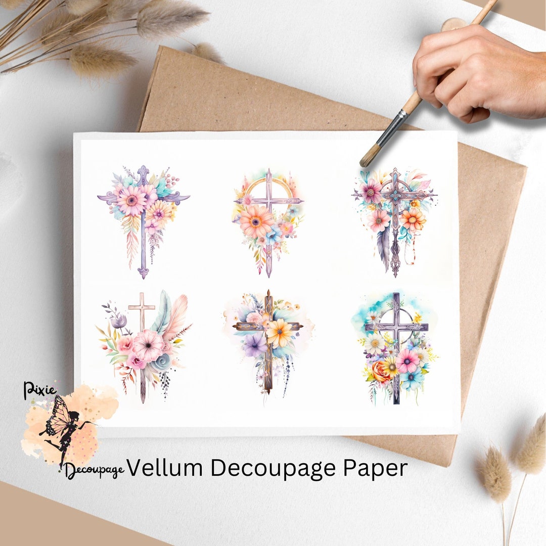 Boho Cross Collage 1, Decoupage Paper US Letter Size, Shipped to You - Etsy