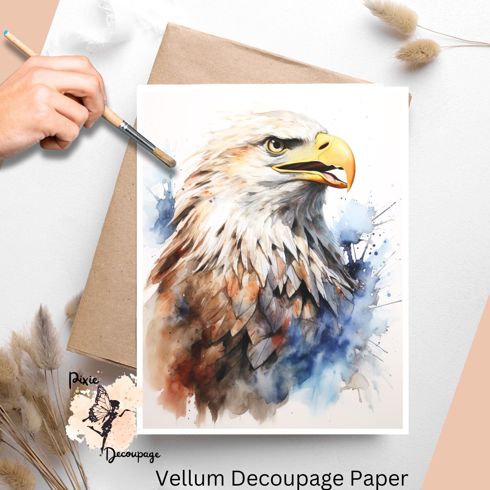 Eagle 2 Decoupage Paper US Letter Size Shipped to You - Etsy