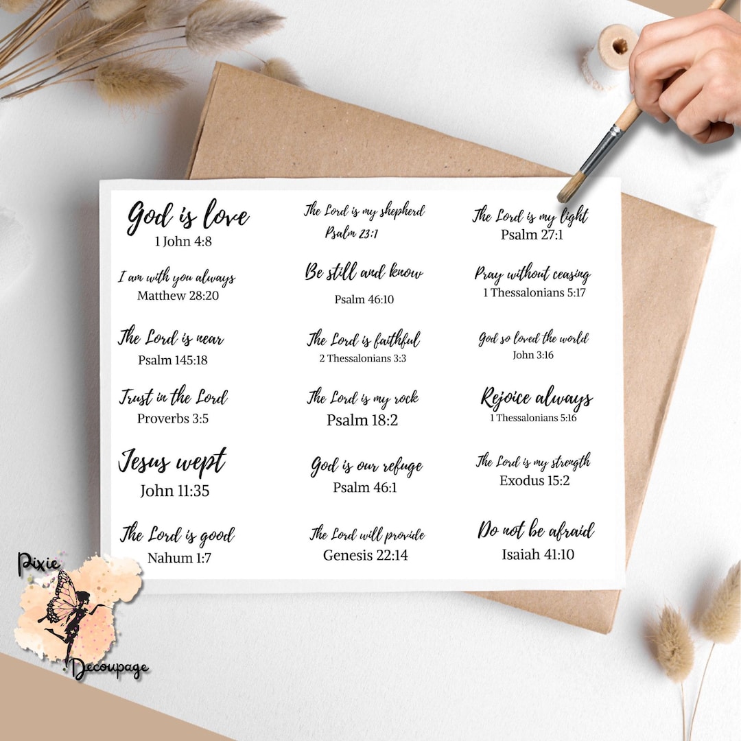Bible Scriptures 1, One Sheet Rice Paper US Letter Size - Etsy