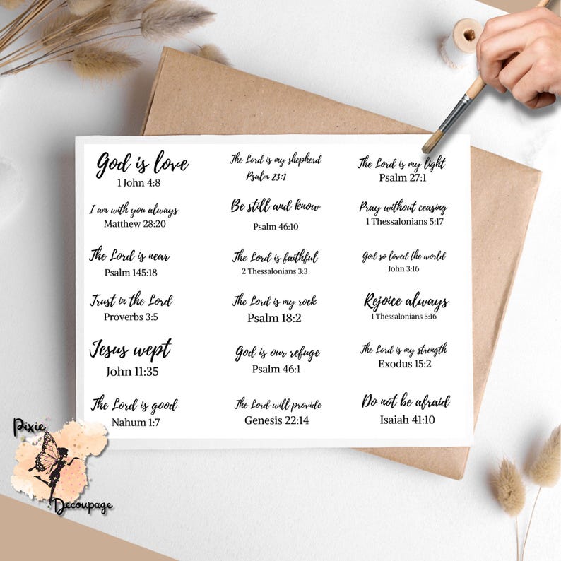 Bible Scriptures 1, One Sheet Rice Paper US Letter Size - Etsy