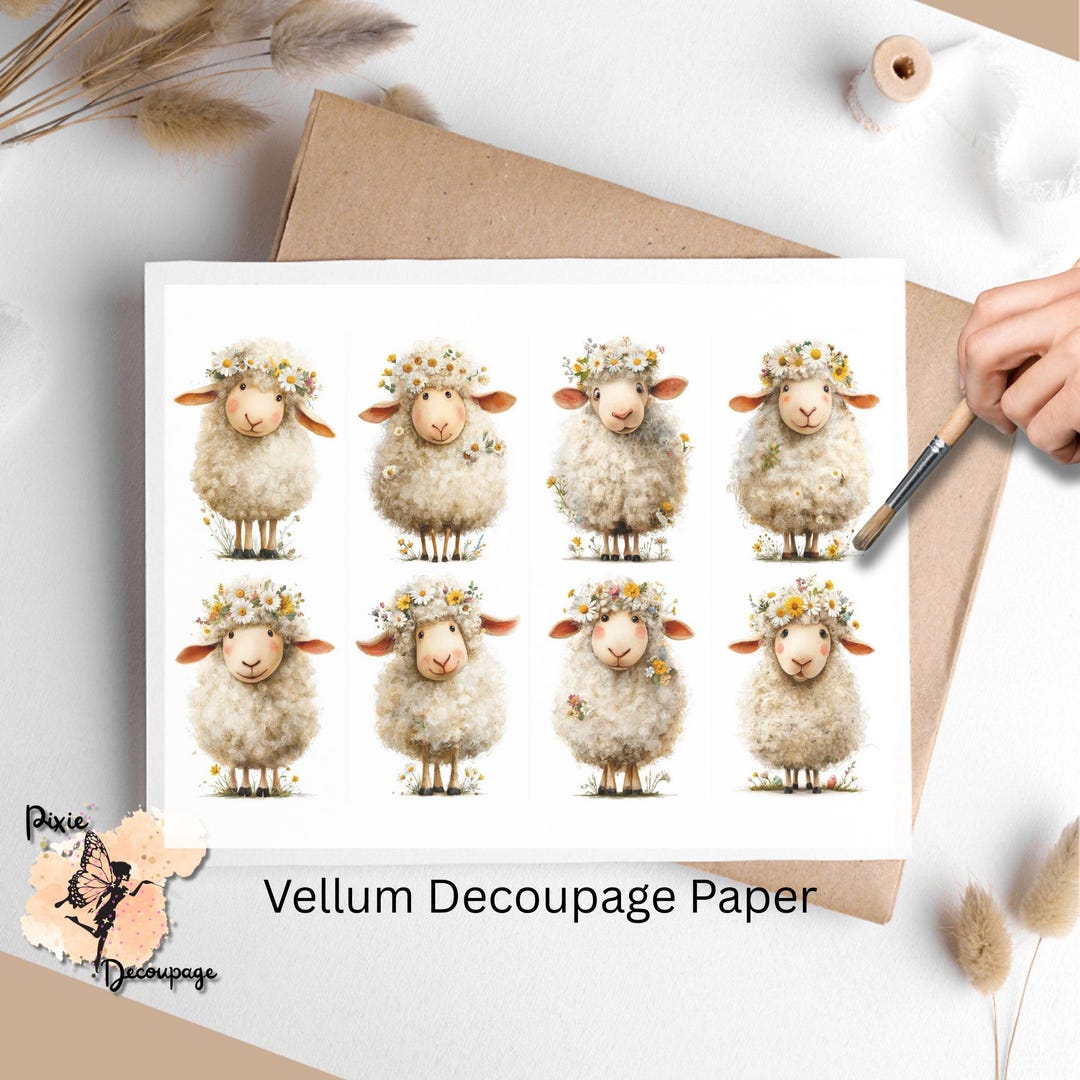 Wooly Sheep 1, One Sheet Decoupage Paper US Letter Size - Etsy