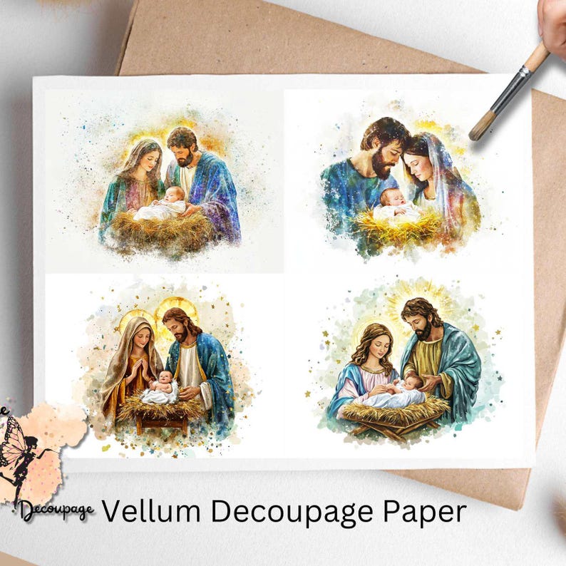 Manger Scene 2 , One Sheet Rice Paper US Letter Size - Etsy