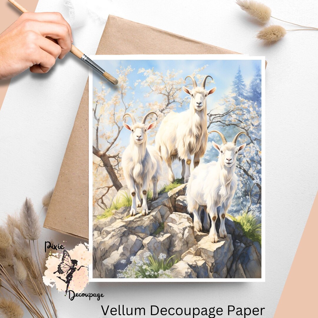 Goats 1 Decoupage Paper US Letter Size, Shipped to You - Etsy