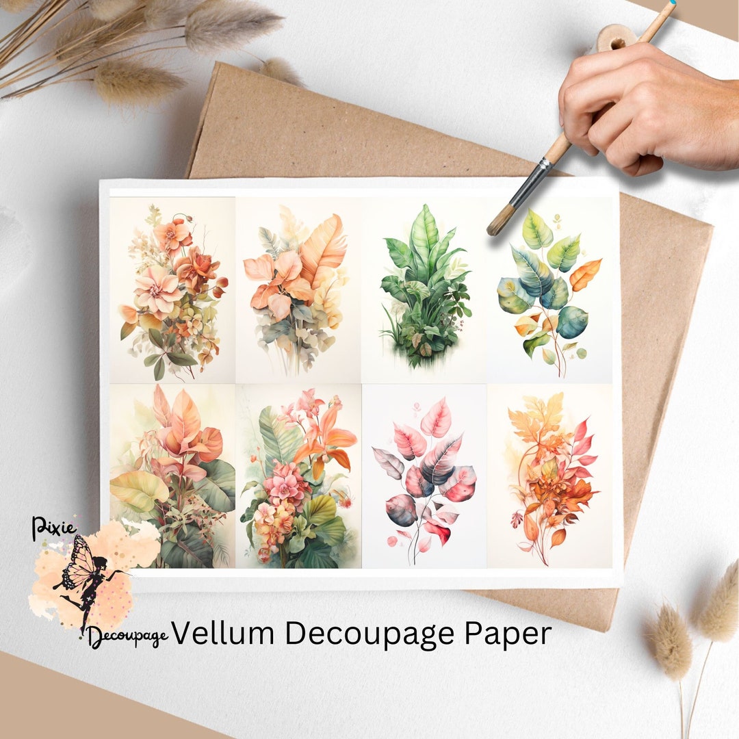 Botanical Collage 1 Vellum Decoupage Paper Us Letter Size Shipped To